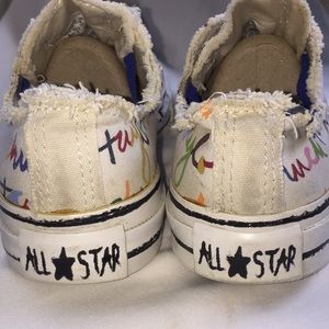 Converse | Shoes | Rare Converse Distressed Graffiti Logo Chucks | Poshmark